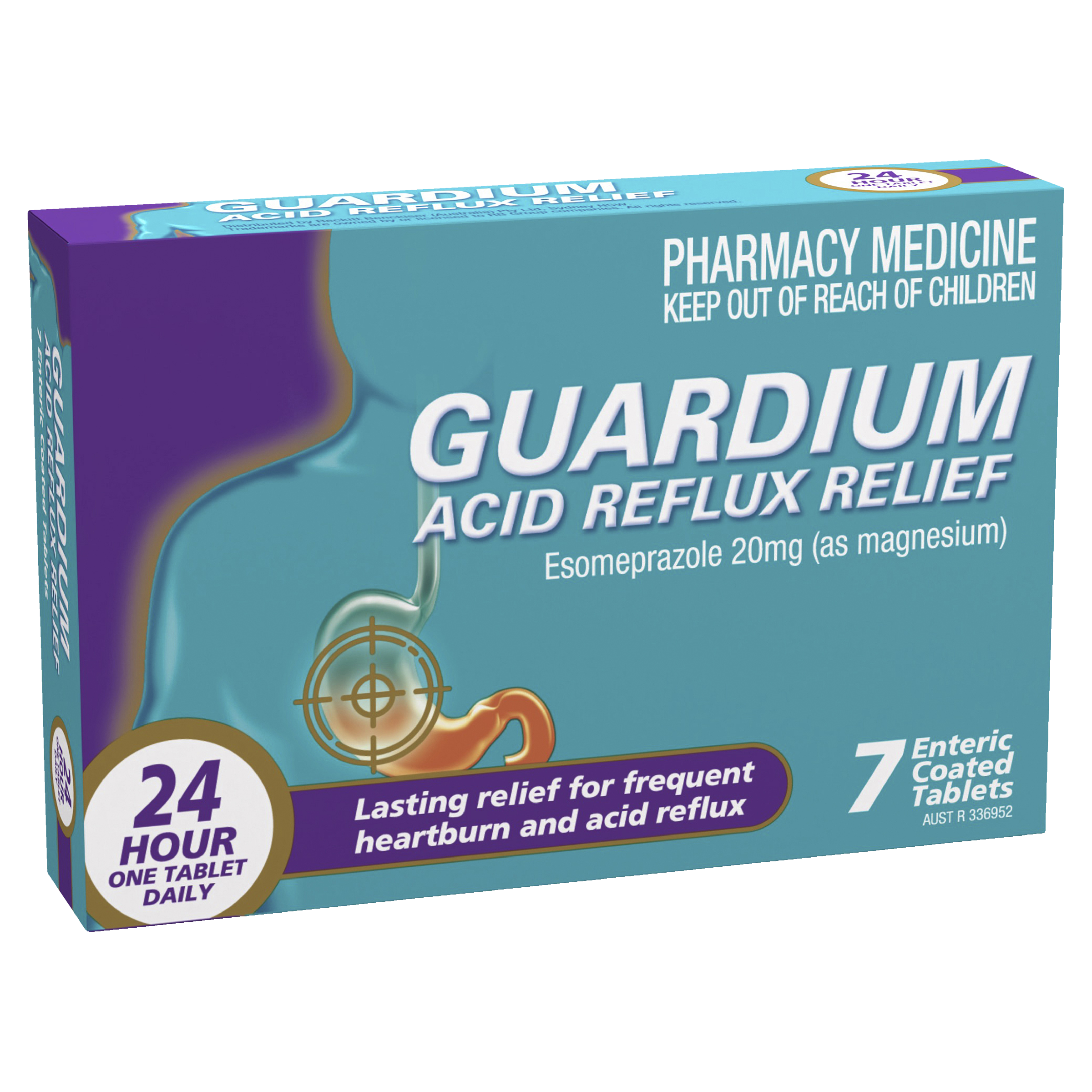 Guardium Acid Reflux Relief Esomeprazole (20 mg) Tablets 7 Pack ...